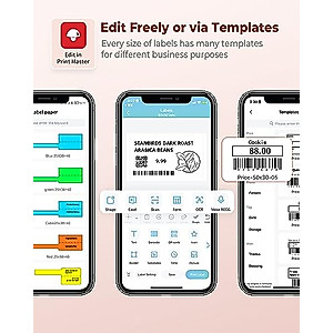 Phomemo Label Printer - M110 Thermal Label Printer, Upgraded Bluetooth Portable Label Maker for Product, Address, Small Business, Sticker, Home, DIY for Phone/Tablet/PC/Mac, with 100 Labels, Baby Pink