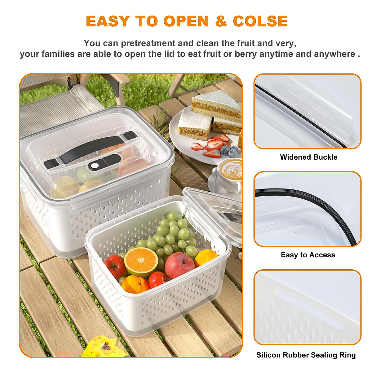 ATRONAW 12 Pieces Fruit Storage Containers for Fridge -Salad Dressing Containers To Go,Produce Storage Bins Set for Refrigerator for Salad Berry Lettuce Vegetables Meat