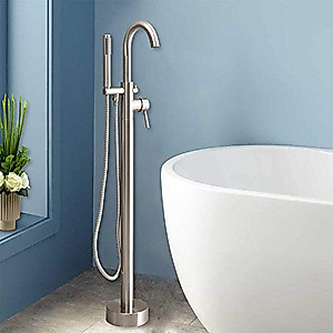 Woodbridge F-0001 Freestanding Bathtub, Brushed Nickel