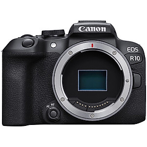 Canon EOS R10 Mirrorless Camera, Including RF-S 18-45mm f/4.5-6.3 is STM, EF 75-300mm f/4-5.6 III & 500mm f/8 Focus Lenses, 2X 64GB Memory Cards, Microphone, LED Video Light & More (35pc Bundle)