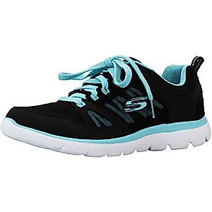 Skechers Women's Summit New World Black/Light Blue Sneaker 10 M US