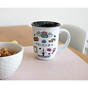 Silver Buffalo Friends Central Perk Logo Wide Rim Ceramic Mug, 16 Ounces