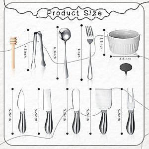 38 Pcs Charcuterie Board Accessories Utensils Include Cheese Knife Set Charcuterie Bowls Cheese Markers Serving Tongs Spoons and Forks Honey Dipper for Butter Cheese and Pastry Making (Silver)