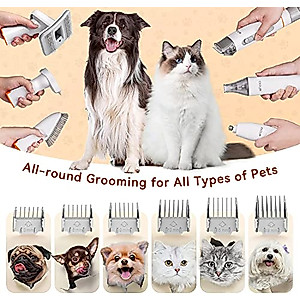 Afloia Dog Grooming Kit, Pet Grooming Vacuum & Dog Clippers Nail Trimmer Grinder & Dog Brush for Shedding with 7 Pet Grooming Tools, Low Noise Dog Hair Remover Pet Grooming Supplies