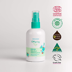 Offspring Baby Bum Spray - Rinse Free, Organic and All-Natural Hygiene Wash with Aloe and Lavender for Gentle Cleaning of Diaper Area Rinse-Free Baby