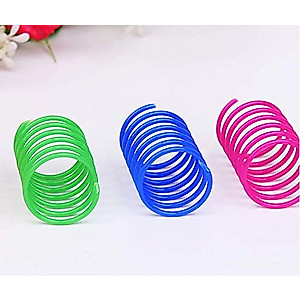 ISMARTEN Cat Spring Toy (60 Pack), Cat Kittens Toys Plastic Coil Spiral Springs for Swatting, Biting, Hunting, and Active Healthy Play (Random Color)