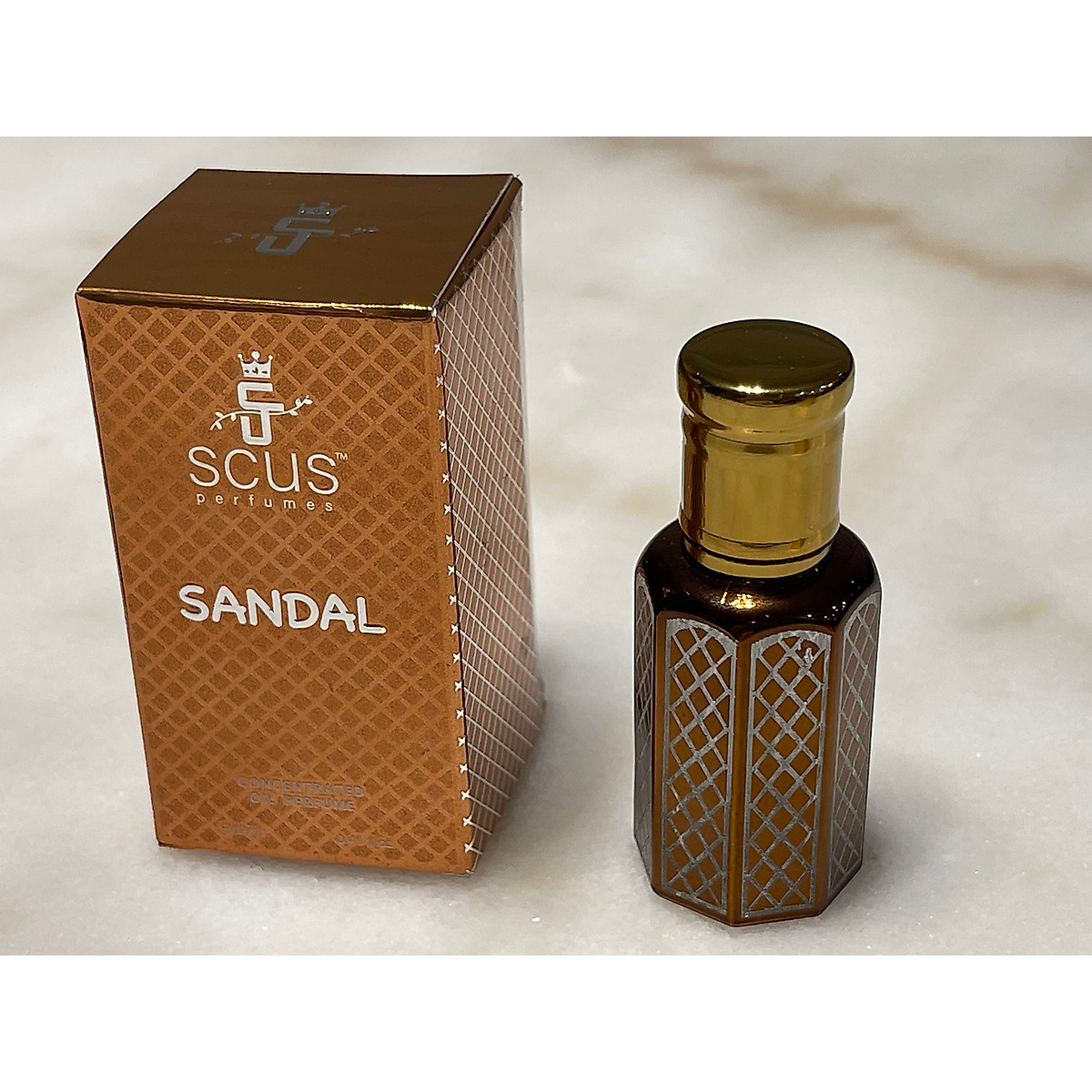 SCUS Perfumes Sandal Fragrance for Men & Women Woody Earthy Concentrated Perfume oil Long Lasting Fragrance Non-Alcoholic (Parfum 12ml with Velvet Pouch)