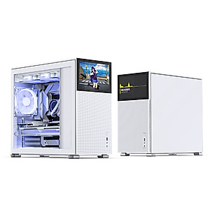 JONSBO D41 MESH SC White ATX Computer Case with Screen,ATX/M-ATX Mainboard/Support RTX 4090(335-400mm) GPU 360/280AIO,Power ATX/SFX: 100mm-220mm Multiple Tool-Free Design,White