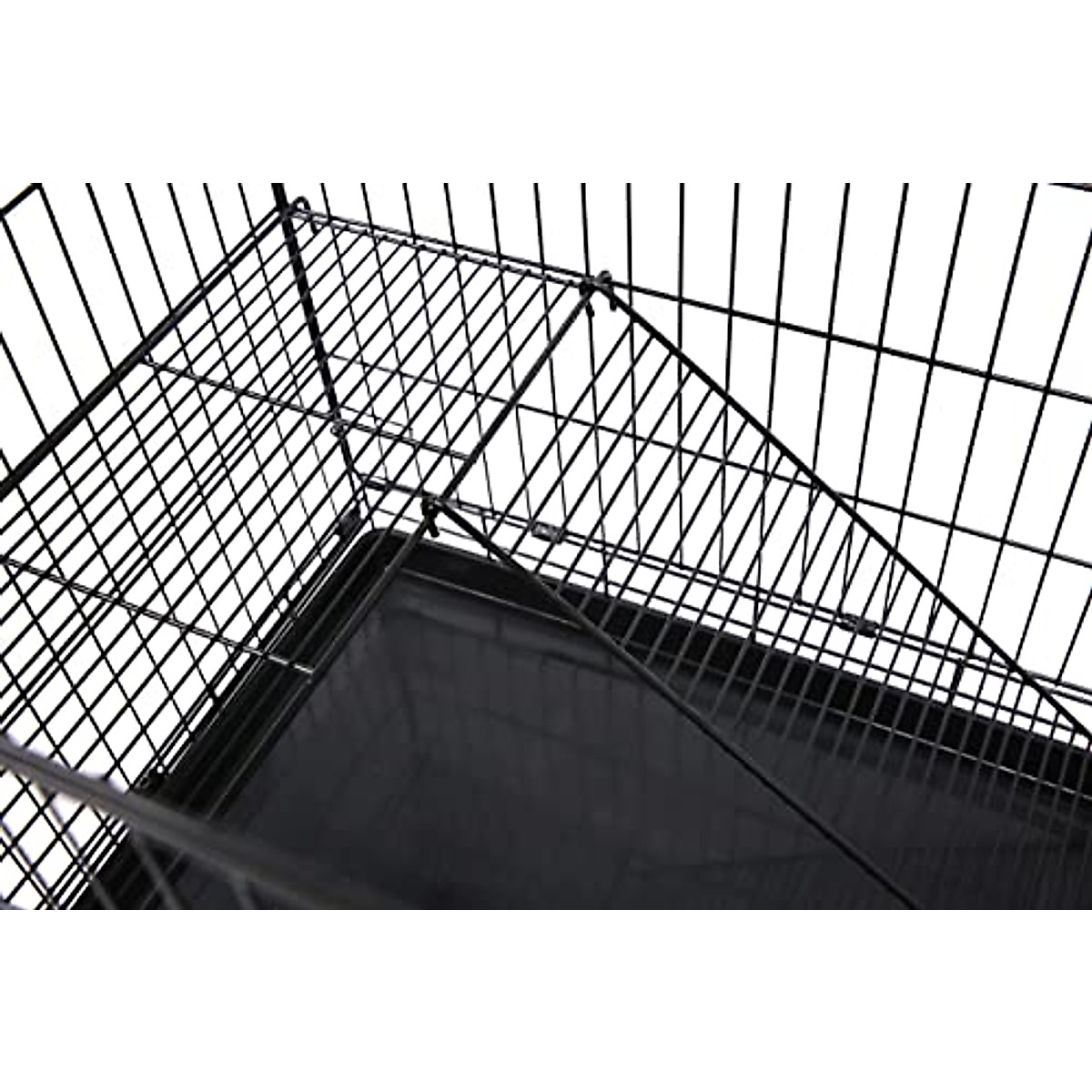 Homey PET INC Folding Wire Cat Ferret Habitat Crate with Casters,Tray and Hammock