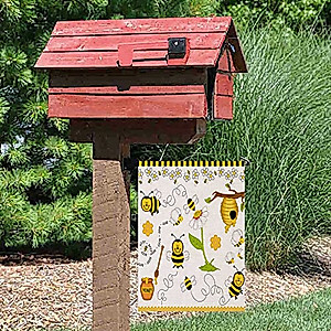 Uanvaha Bee Garden Flag Decor Cartoon Flower Honey Sunflowers Green Leaves Yellow Nest Funny Animal Burlap Banner Flags for Yard House Lawn Patio Outdoor Decorations 12.5X18 Inch