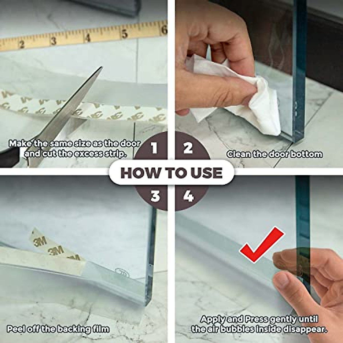 Holikme 1.8"W-33Feet Weather Stripping Silicone Door Seal Strip Door, Silicone Sealing Sticker Adhesive for Doors, Suitable for Windows, Doors