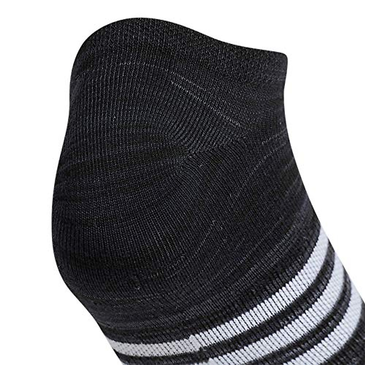 adidas Women's Superlite No Show Socks (6-Pair), Black/White/Victory Blue, Medium
