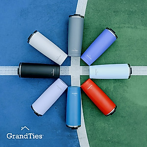 GRANDTIES Insulated Coffee Tumbler Cup w/Tritan Lid | Leak Proof, Reusable, Double Walled Vacuum Stainless Steel Water Bottle Travel Mug | Thermal Cups for Hot and Cold Drinks | 20oz | Stone Gray