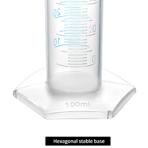 QWORK 100ml Polypropylene Plastic Beakers – Laboratory Test Beakers with Hexagonal Base, 20-Pack Transparent Measuring Cylinder Dual-Sided Measurement Lines, Science Projects & Home Use