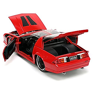 1985 Chevy Camaro Red with Black Stripes Bigtime Muscle Series 1/24 Diecast Model Car by Jada 34196