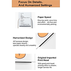 Wisoqu Mini Thermal Printer, Inkless Pocket Printing Tool for iOS Phone, Portable Smart Printer with 200dpi Resolution, 1000mAh Battery