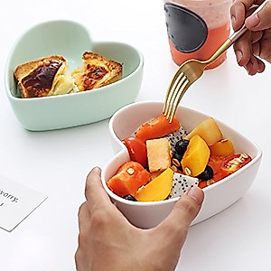 WAIT FLY Heart-shaped Bowls for Salad Soup Snack Dessert Best Kitchen Household Cooking Gifts for Home Kitchen, White
