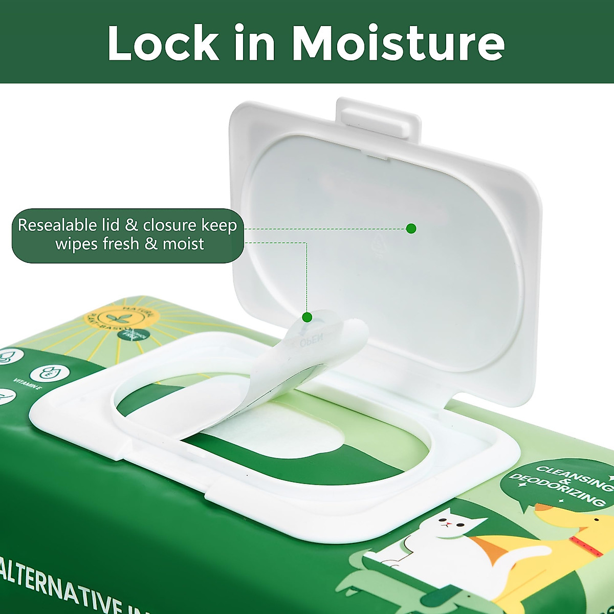 BESTLE Dog Wipes, 100 Count Pet Grooming Wipes, Conditioning Shine Coat, Cleaning and Deodorizing, Pet Wipes for Dogs & Cats, for Sensitive Skin (Aloe Vera)