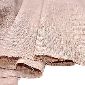 Linen Pre-Cut Qilting Fabric by The Yard Entelare(Khaki,1yd)
