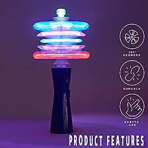 Light Up Wand-Spinning Snowflake Wands,Magic Wand Rotating Toy,Magic Princess Sensory Toys,Christmas & Birthday Gift
