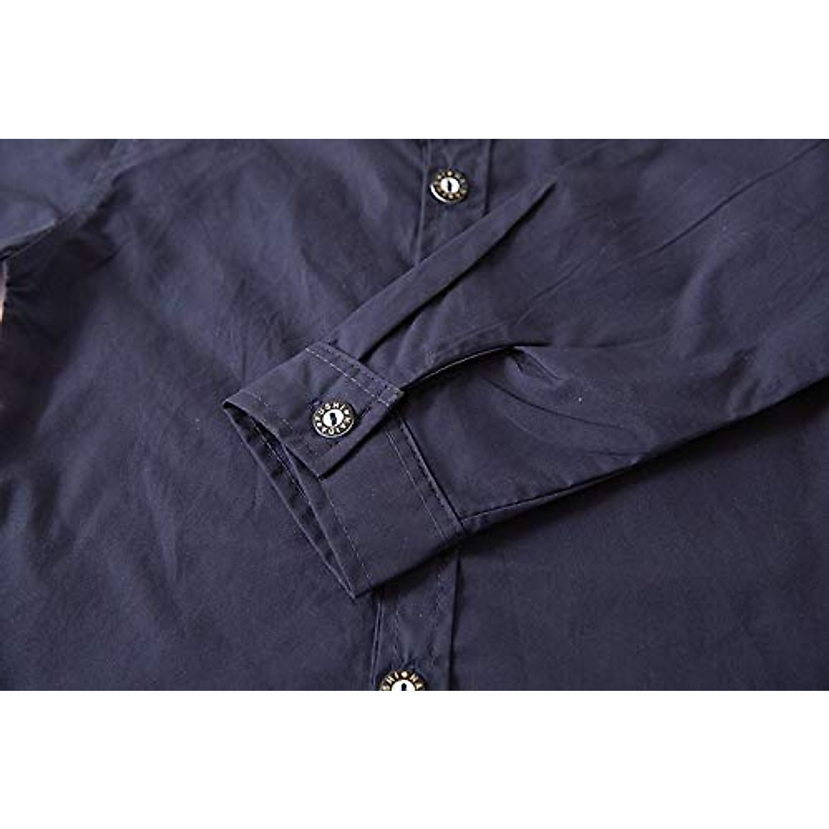 stylesilove Toddler Little Boy Long Sleeve Cotton Button Down Shirt for Casual, Formal Event and Special Occasions (Navy Blue, 2T)