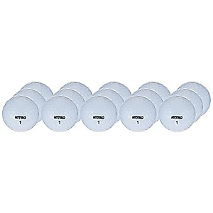 Nitro Long Distance High-Durability Golf Balls (15PK) All Levels Ultimate Distance Titanium Core High Velocity Great Stop & Sticking Ability Golf Balls USGA Approved-Total of 15-White