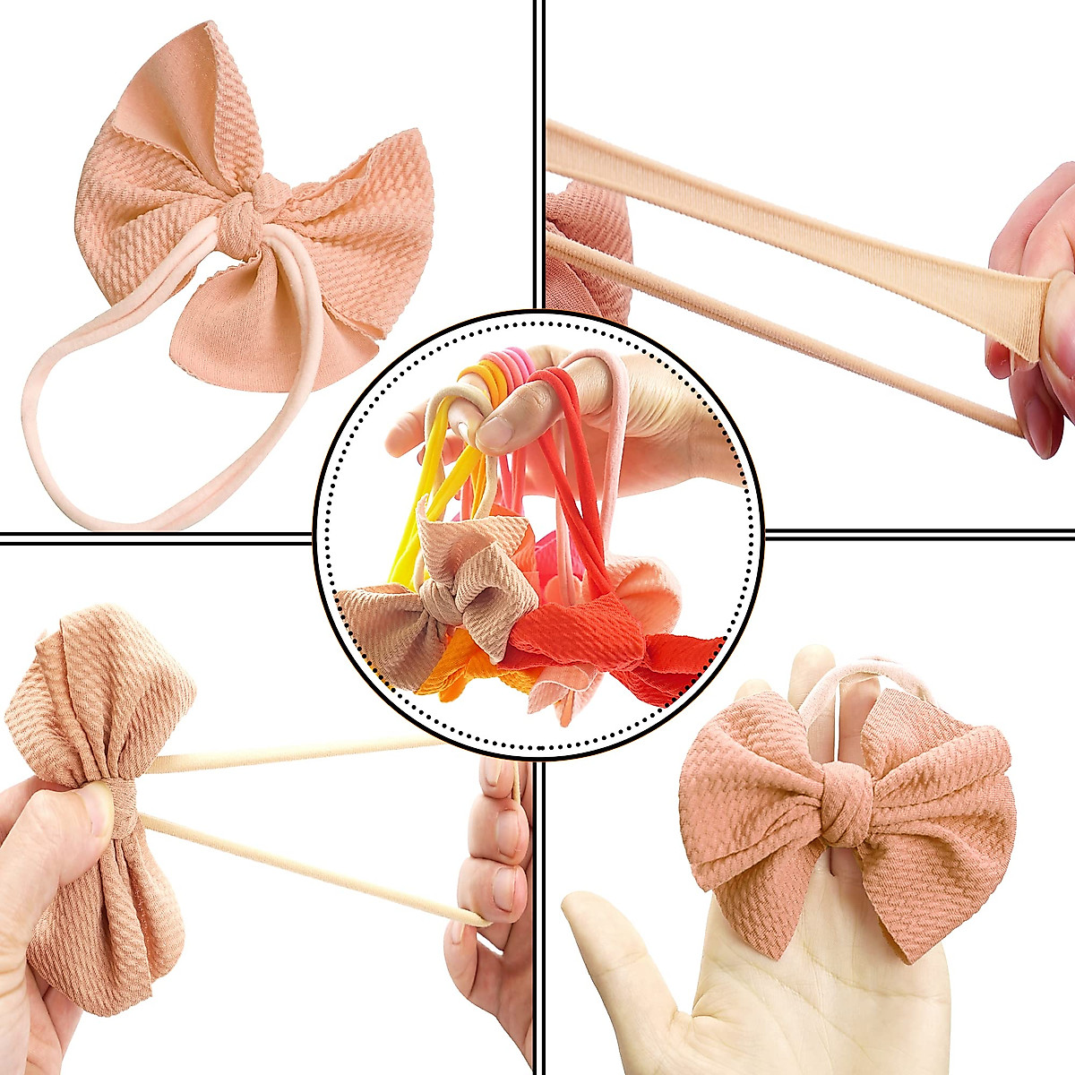 DealEachDay 40 Pieces Baby Hair Bows Headband Nylon Hair Band Stretchy Hairbands Hair Accessories for Newborn Infant Toddlers Kids