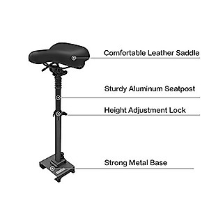 Segway Ninebot Electric Scooter Seat Saddle for MAX G30P and G30LP, Adjustable Comfortable and Shock Absorbing MAX Seat Saddle, Black, Large