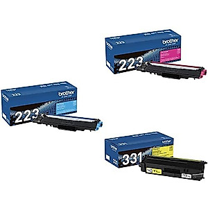 Brother Genuine Cyan, Magenta and Yellow Toner Cartridge Set, TN223C, TN223M, TN223Y