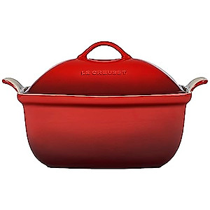 Le Creuset Heritage Stoneware Deep Baker with Lid, 4.5 qt., Cerise