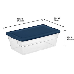 Sterilite Stackable 6 Quart Home Storage Box with Handles and Lid for Efficient, Space Saving Household Storage and Organization, (10 Pack)