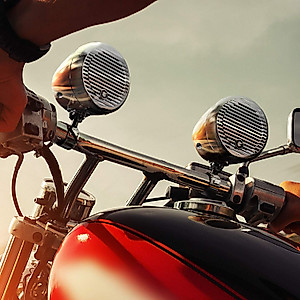 Planet Audio PMC2C Motorcycle Speaker System - Bluetooth, Weatherproof Speakers Amplifier, 2 3 Inch Speakers, 1 2 Channel Amplifier, 1 Volume Control, Use With ATV Motorcycle 12 Volt Vehicles