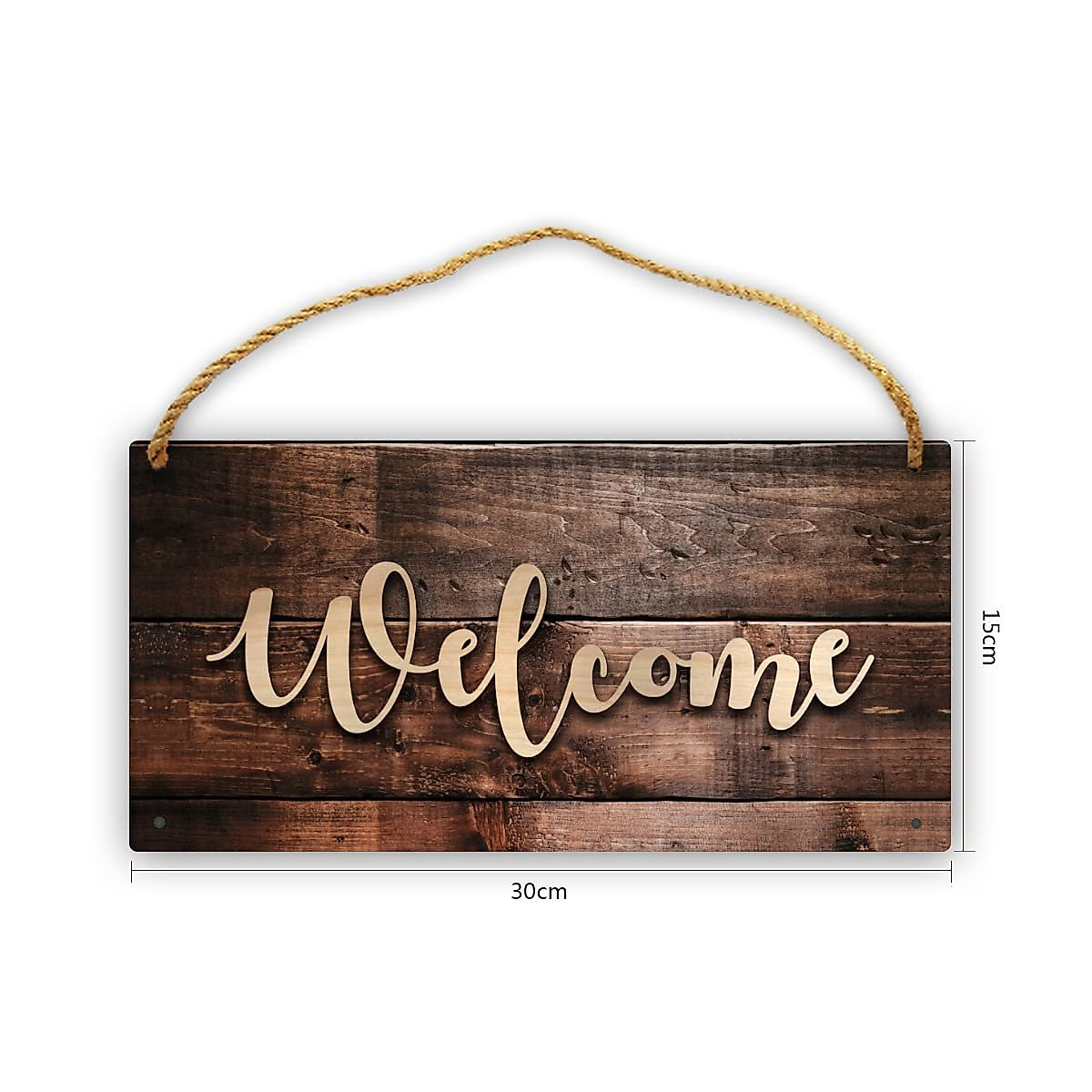 Granbey Welcome Door Sign Wall Sign with Hanging String Sign Wall Art Home Decor For Farmhouse Porch Outdoor Home Front Door Sign Decor 6"x11" Inch