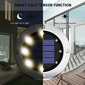 Solar Outdoor Lights 12 Packs, Waterproof Solar Pathway Lights Bright In-Ground Lights Lighting Decor for Garden, Lawn, Patio , Yard, Driveway, Step and Walkway Warm Light