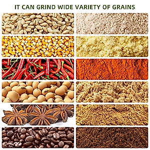 EVERYGROW Grain Mill Grinder Electric, Grain Grinder Mill, Corn Grinder Electric, Wheat Grinder, Brew Mill, 13.2 Gallons (50L)