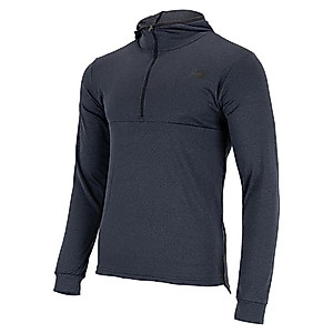 New Balance Men's Tenacity Hooded Quarter Zip 22, Black, Large