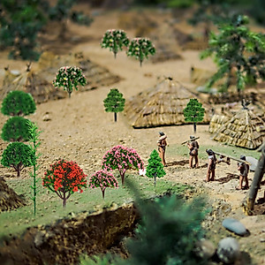 60pcs Model Trees Mixed Miniature Trees Plants Model Tree Train Scenery Artificial Fake Trees Model Railroad Scenery Diorama Supplies for DIY Crafts, Building Model, Scenery Landscape