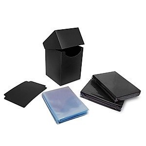 BCW Combo Pack - Inner Sleeves & Elite2 Deck Guards - Black | Fits Standard 2.5"x3.5" Game Cards | Clear Glossy Front, Textured Back | Includes 100 Elite2 Deck Guards & 100 Inner Sleeves
