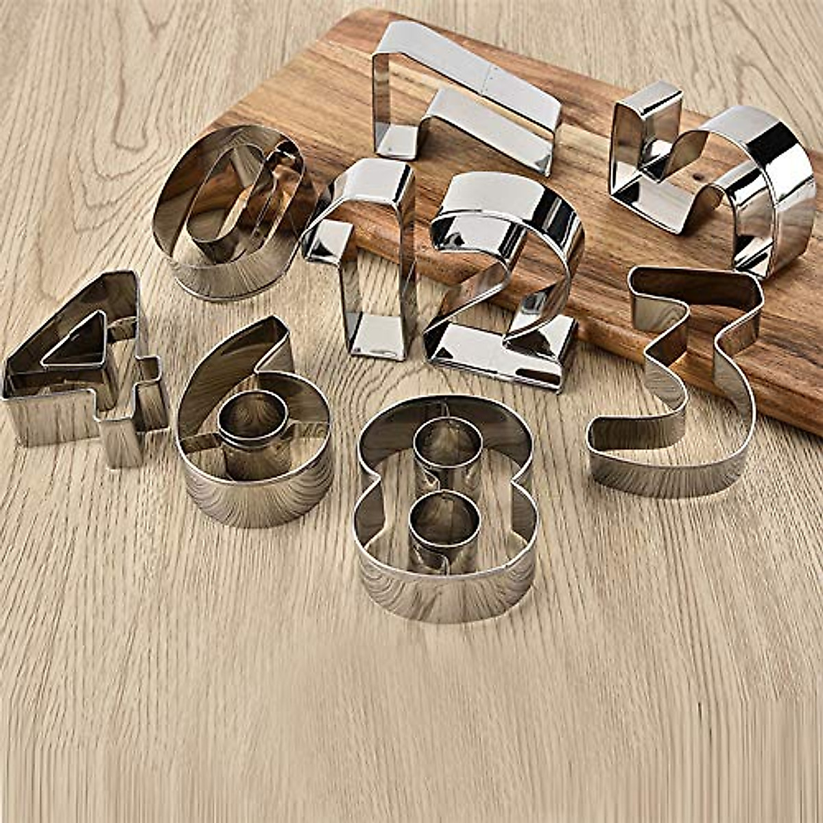 Large Number Cookie Cutters 9pcs Biscuits Stainless Steel Cutter Set Fondant Cake Decorating Tools