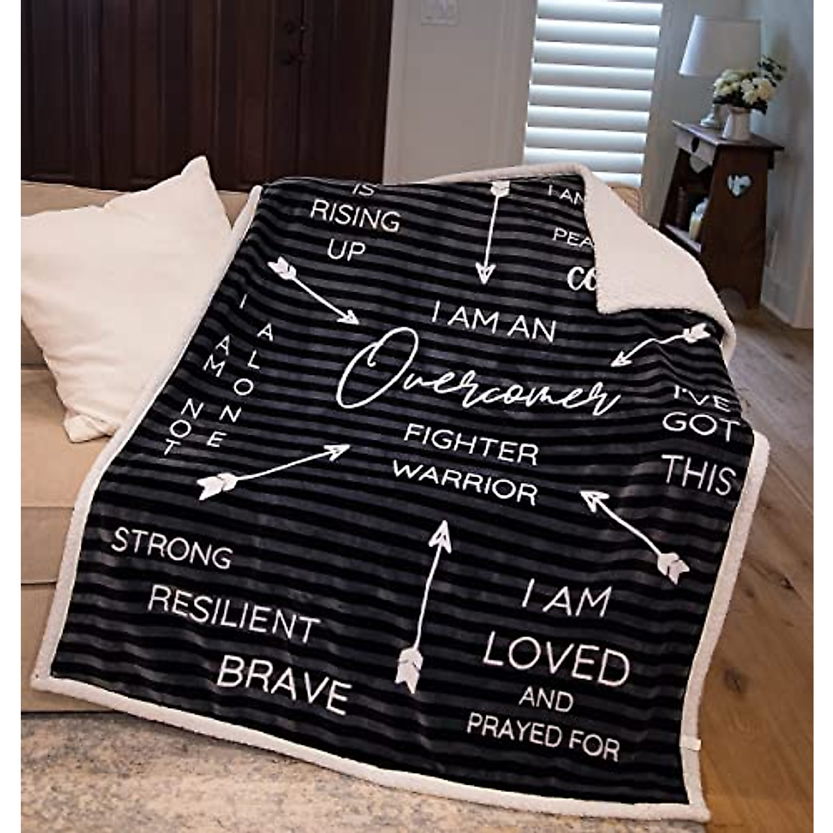 WiseOwell Wish OWL Overcomer Letterboard Healing Compassion Blanket | Get Well Soon Gifts for Men | Comfort Items for Chemo Patients | Inspirational Gifts for Women Cancer Gifts for Men