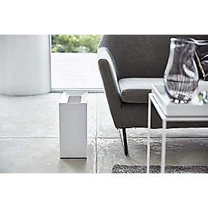 Yamazaki Home Modern Garbage Waste Basket with Handle | Plastic | Trash Can, One Size, White