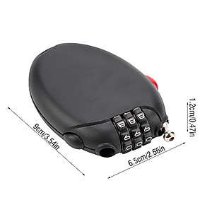 Retractable Cable Locks for Luggage, 3 Digit Combination Padlock Lock Adjustable Steel Security Wire Combo Password Baggage Locks Bike Travel Ski Snowboard Stroller Backpacks Cycling Helmets Suitcase