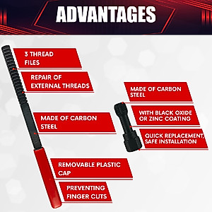 wesleydrill 49PCS Thread Chaser Set, Metric and SAE Thread Restorer Tool with Thread Pitch Gauge, Including 22 Taps, 24 Dies, 3 Thread Files, UNF & UNC Size