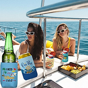 Pop Nordic Cruise Beer Can Cooler - Funny Boating Gifts, 12 Packs Neoprene Can Sleeves for Beer, Perfect Can Cooler Sleeves for Nautical Themed Party, Summer Party Favor