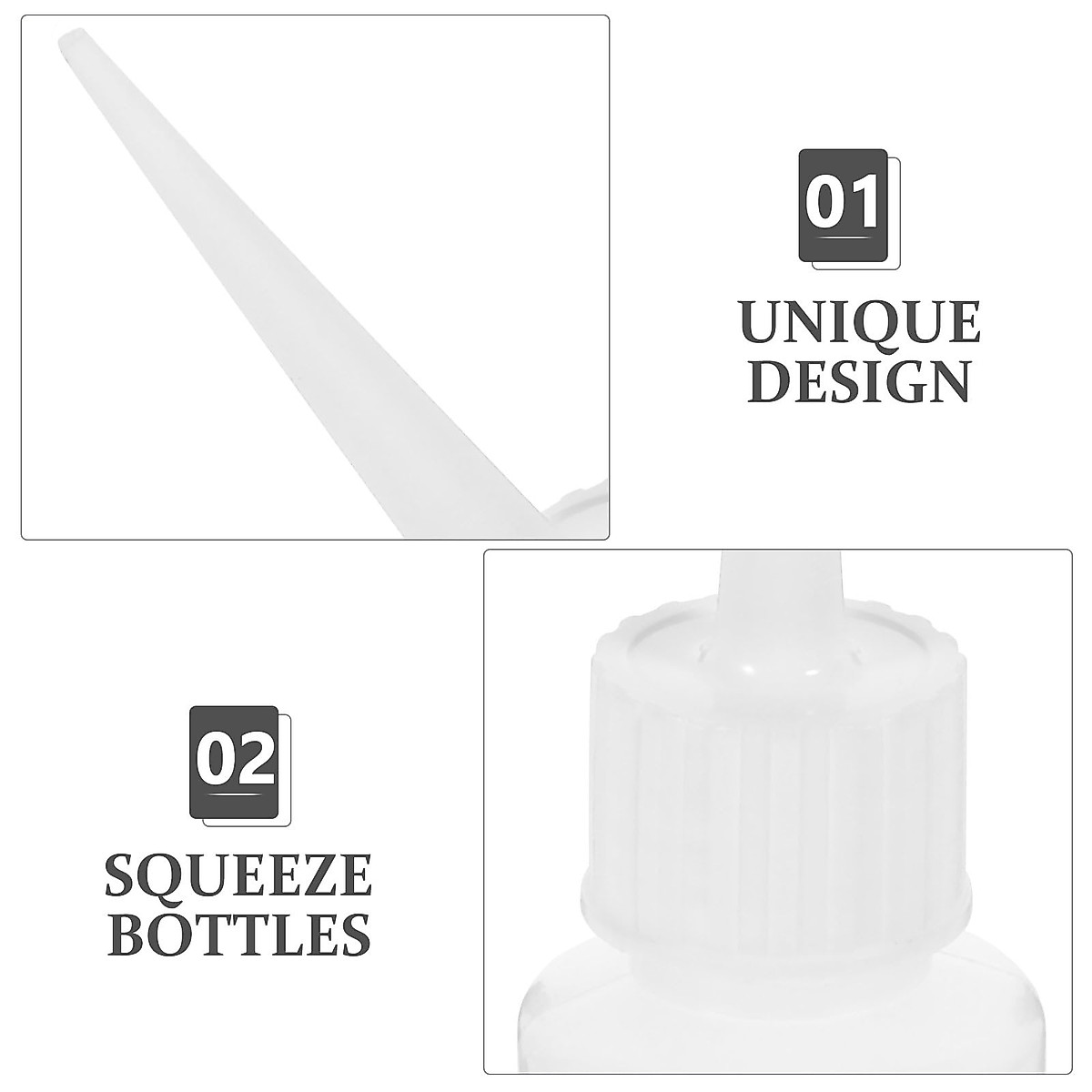 DOITOOL 20pcs Paint Plastic Pancake Caps Dispenser Sauce Ketchup Sand Glue Art Proof Bbq Bottles Leak Tip Liquid Supplies Small Applicator for Diy Dispensing Ml Craft Construction Long