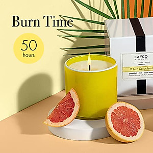LAFCO New York Classic Candle, White Grapefruit - 6.5 oz - 50-Hour Burn Time - Reusable, Hand Blown Glass Vessel - Made in The USA