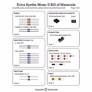 Synthrotek Erica Synths Mixer II Kit