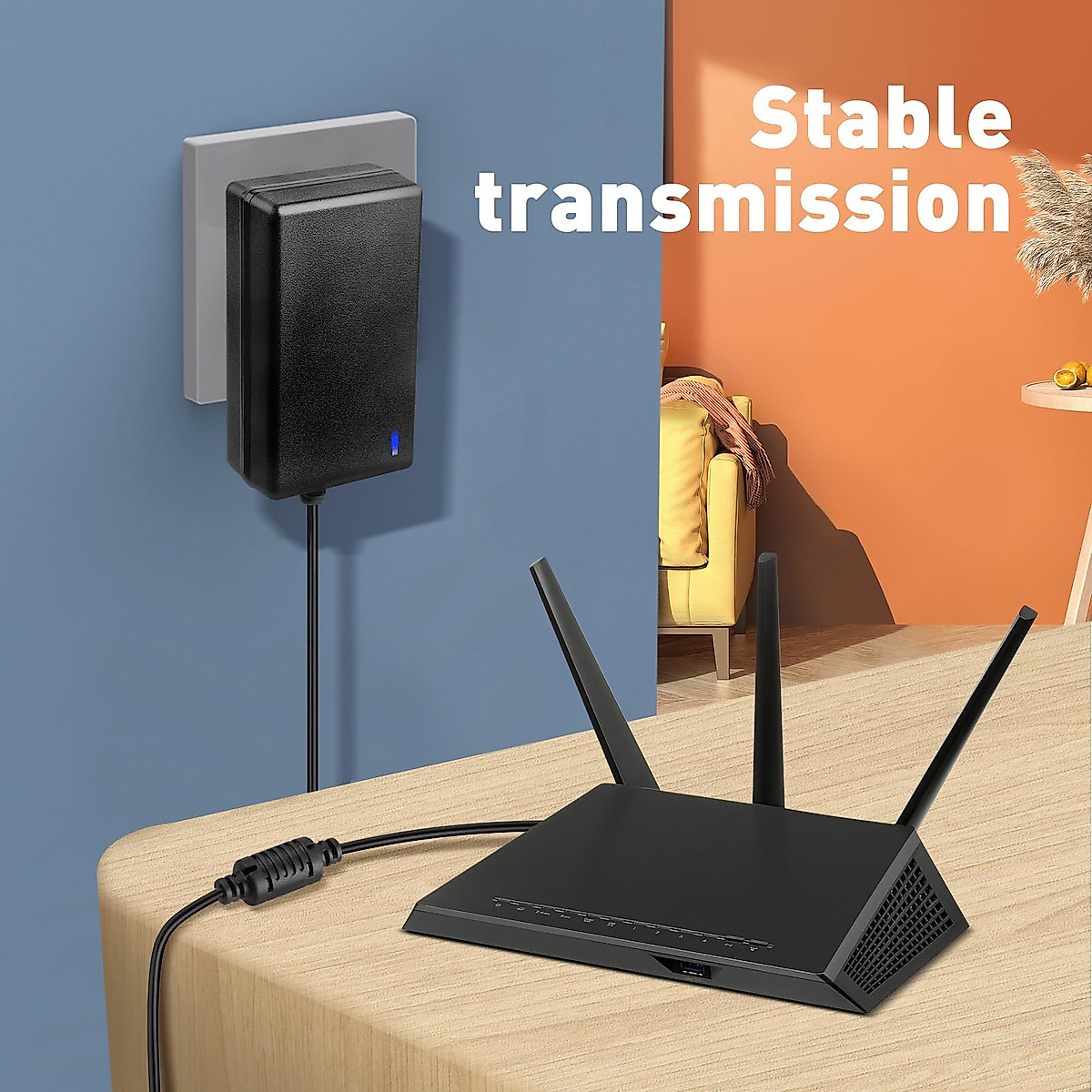 12V 3.5A Power Supply Adapter - LeTaoXing AC 100V-240V Converter DC 12V 2.5A 3A 3.5A(Max) Wall Charger 12V/3.5A for Netgear Nighthawk Router Devices R6700 R6900 R7500 C6900 C7000 (6.6FT Cord)