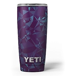 Design Skinz Dark Blue Geometric V15 - Skin Decal Vinyl Wrap Kit Compatible with The Yeti Rambler Cooler Tumbler Cups