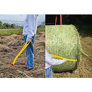 IRWPITW Hayknife, 29" Hay Knife Tool, Net Wrap Cutter, Open the Round Hay Bale, Big Straw Bail, Cutting Twine String, Cut Feed Bag Mesh, Livestock Farmer Knife for Horse Cow Goat Sheep Cattle Farm